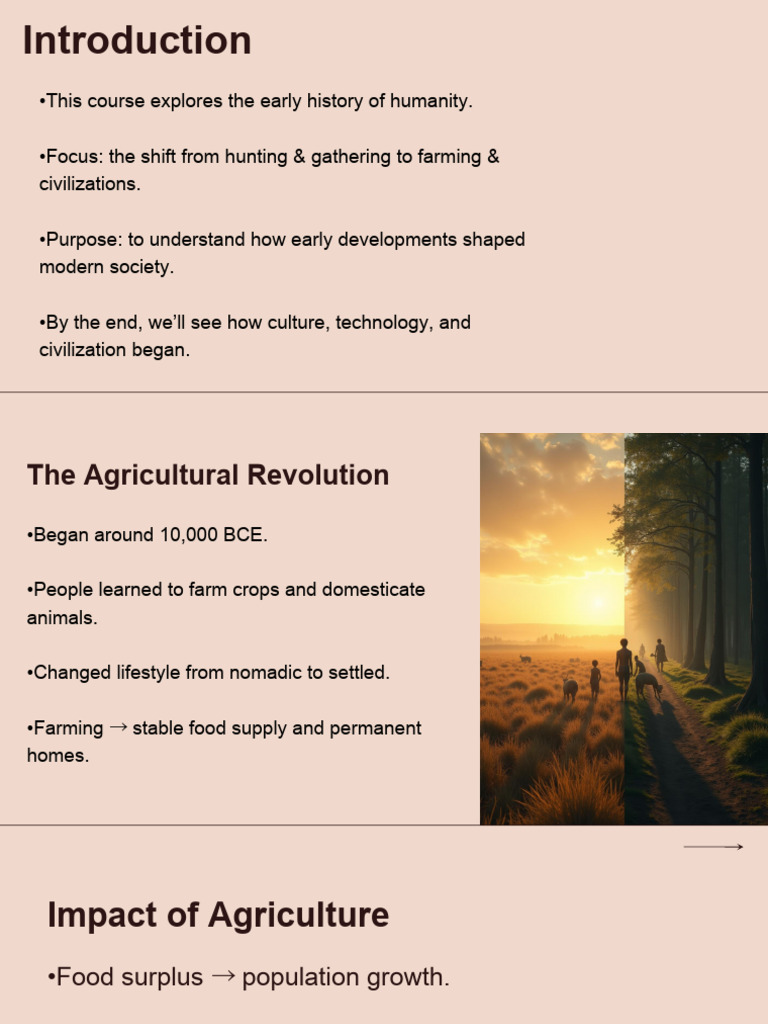 Early Human History: From Farming to Civilizations | PDF