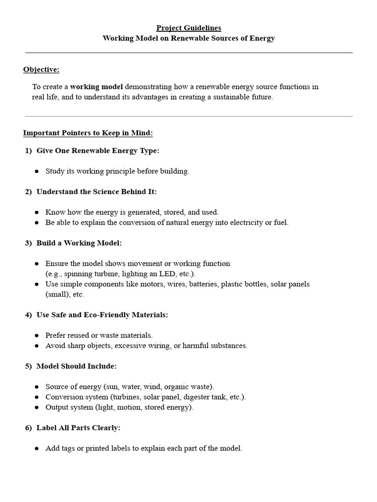 Renewable Energy Model Project Guide | PDF