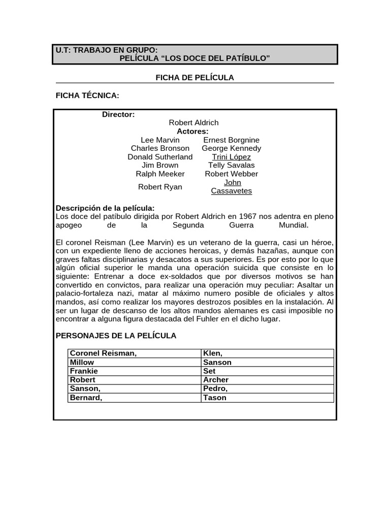 Ut Pelicula 12 Patibulo | PDF