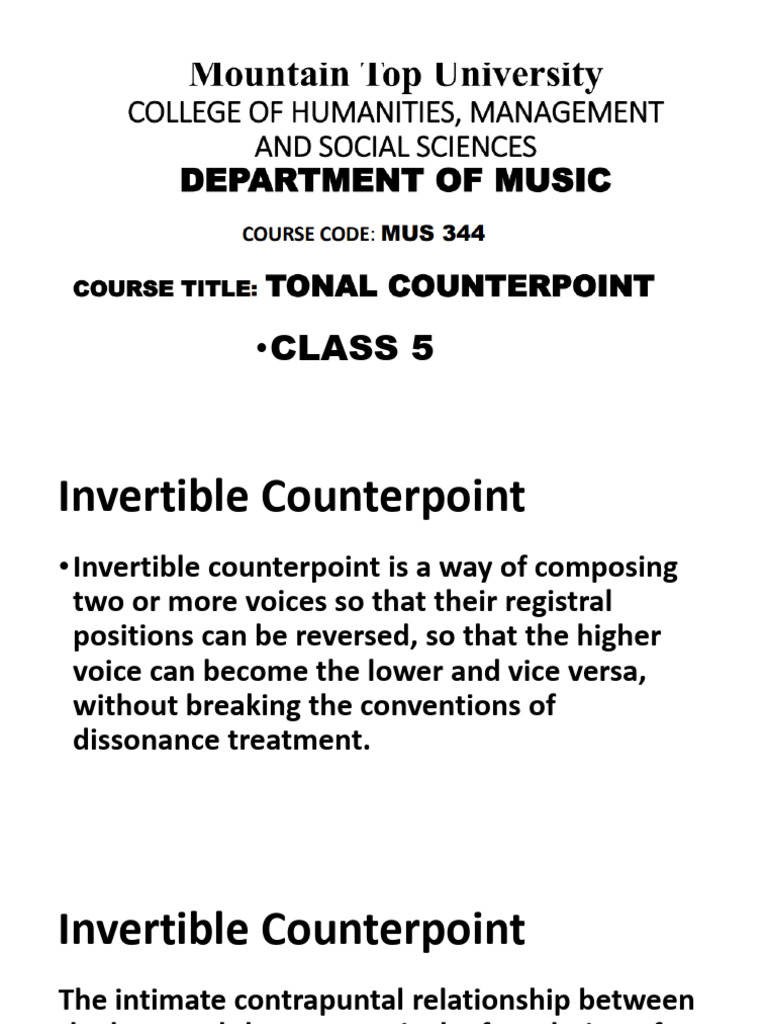 Invertible Counterpoint Techniques | PDF