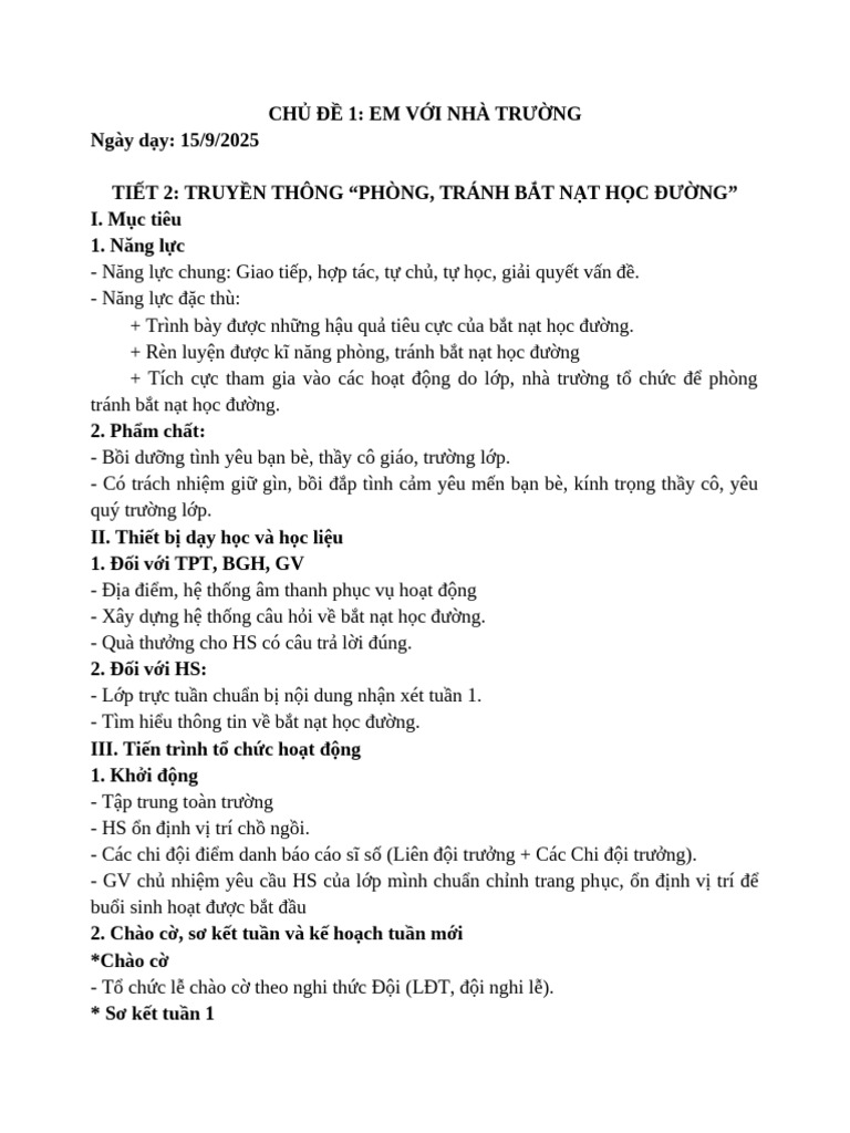 SHDC t2 Tuần 3 | PDF