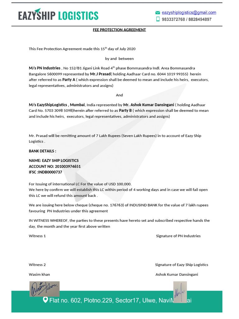 Fee Protection Agreement | PDF