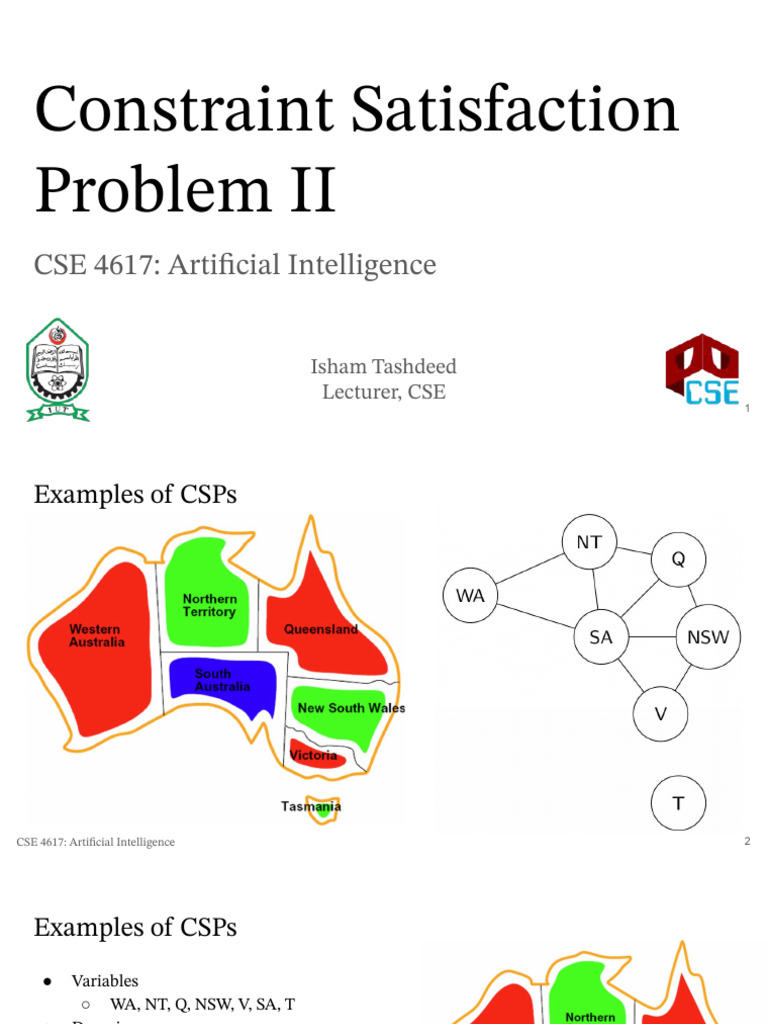 Lecture 4 - Constraint Satisfaction Problem II | PDF | Computer Programming | Algorithms And ...