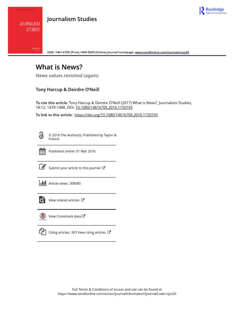 Revisiting News Values in Journalism | PDF | News | Human Communication