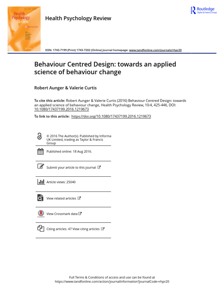 Behaviour Centred Design for Change | PDF | Behavior | Perception