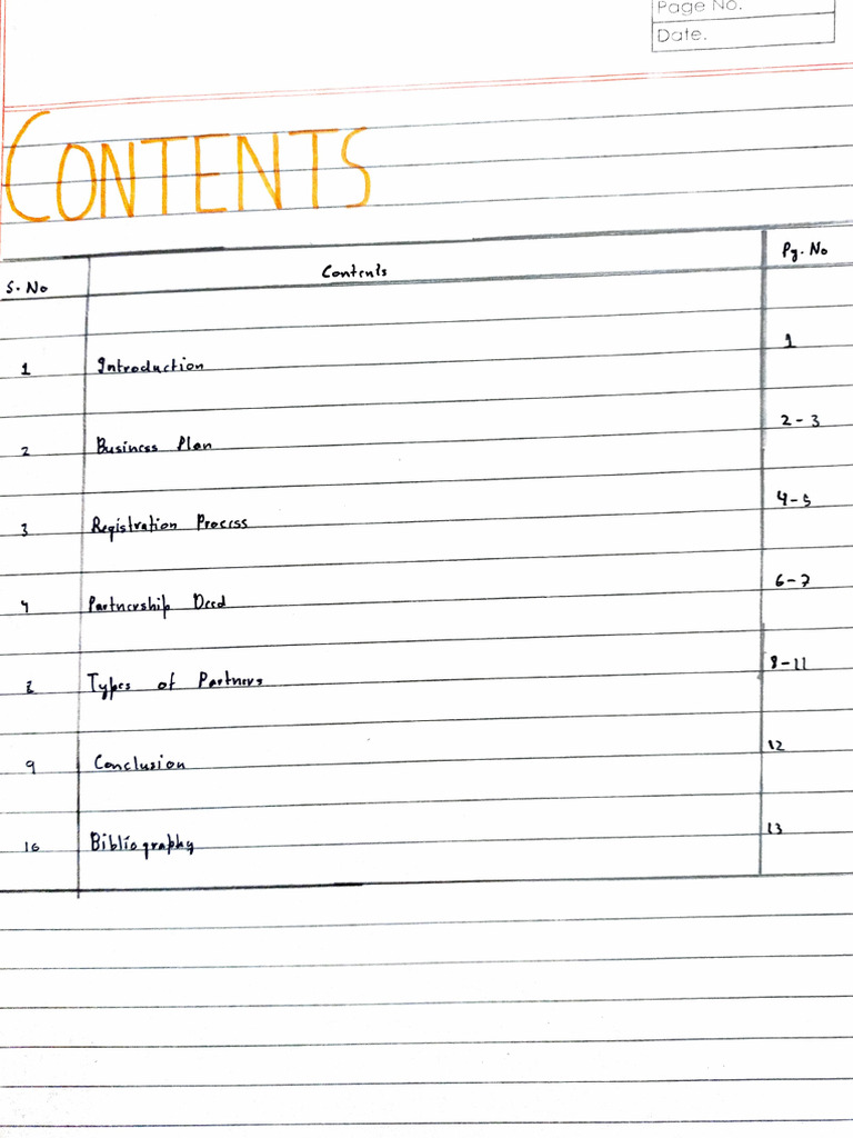 Class 11 Partnership Project Overview | PDF