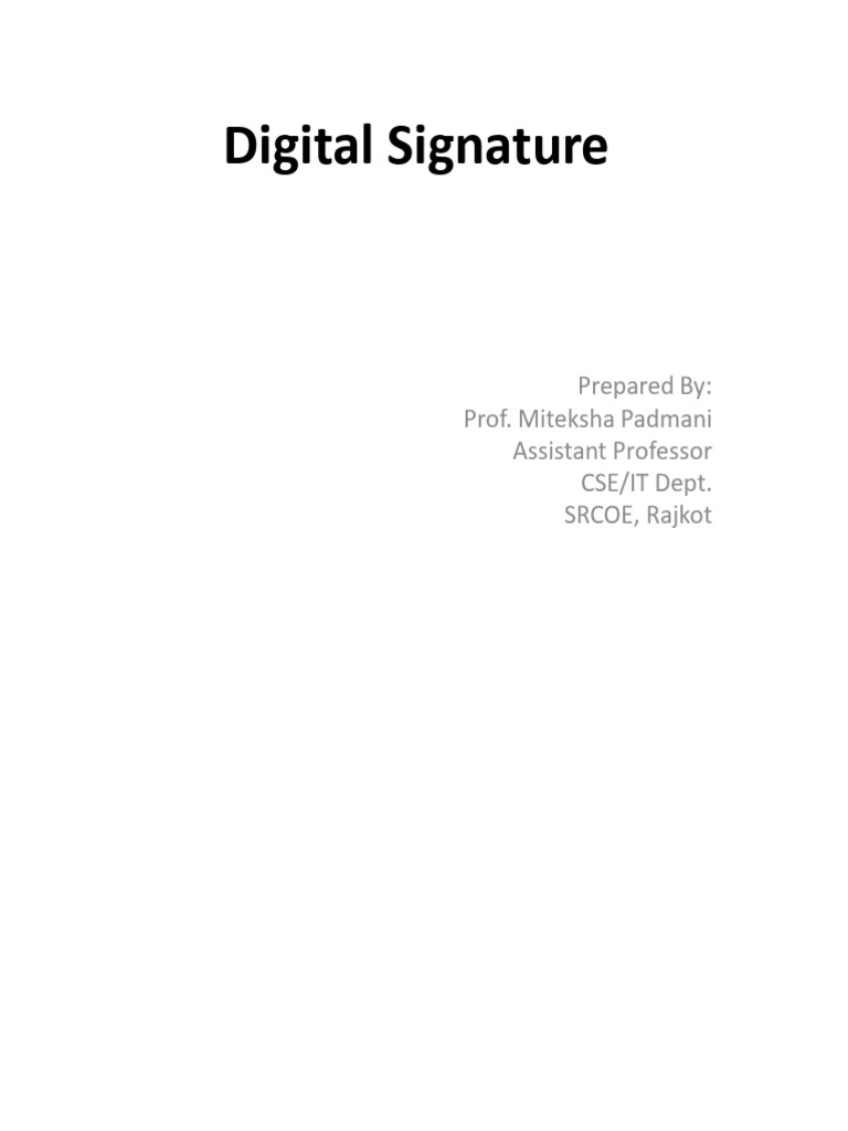 Understanding Digital Signatures and Security | PDF | Public Key ...