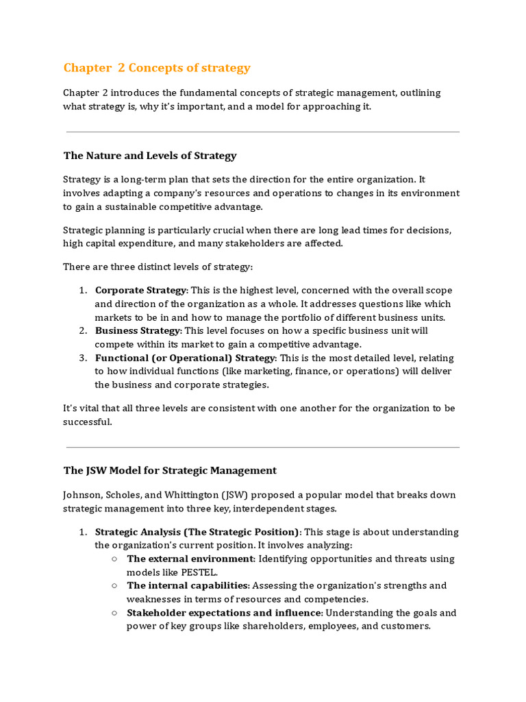 Strategic Management Concepts Explained | PDF | Internal Control ...