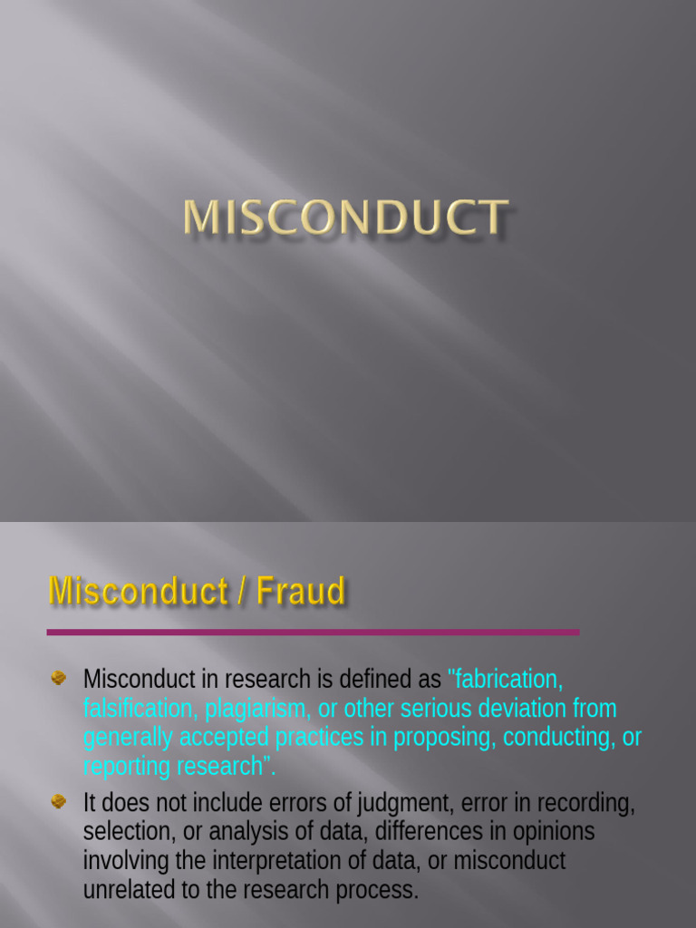 MISCONDUCT | PDF | Science