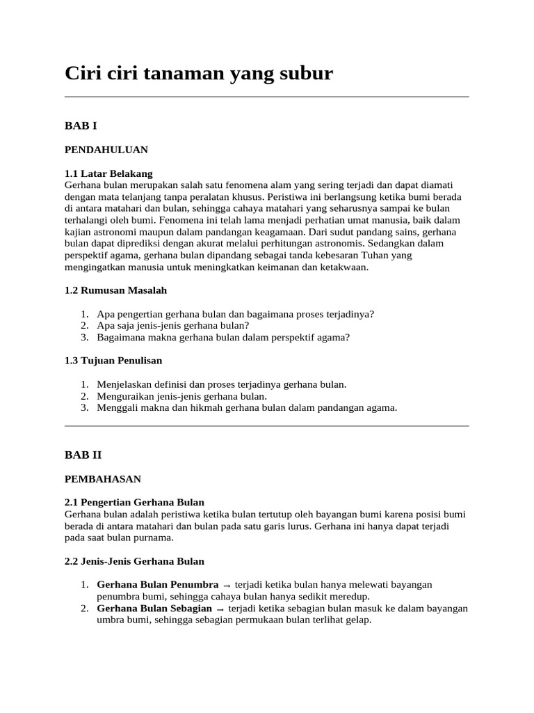 Ciri Ciri Tanaman Yang Subur | PDF
