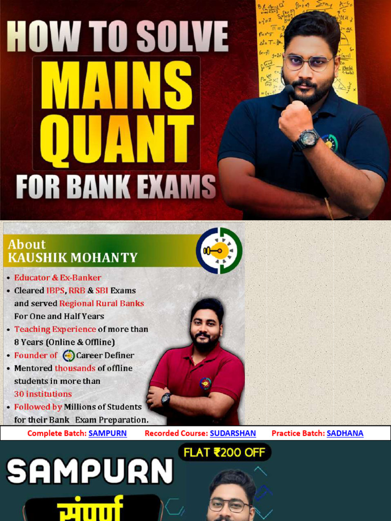 How To Solve Mains Quant | PDF | Equations | Mathematics