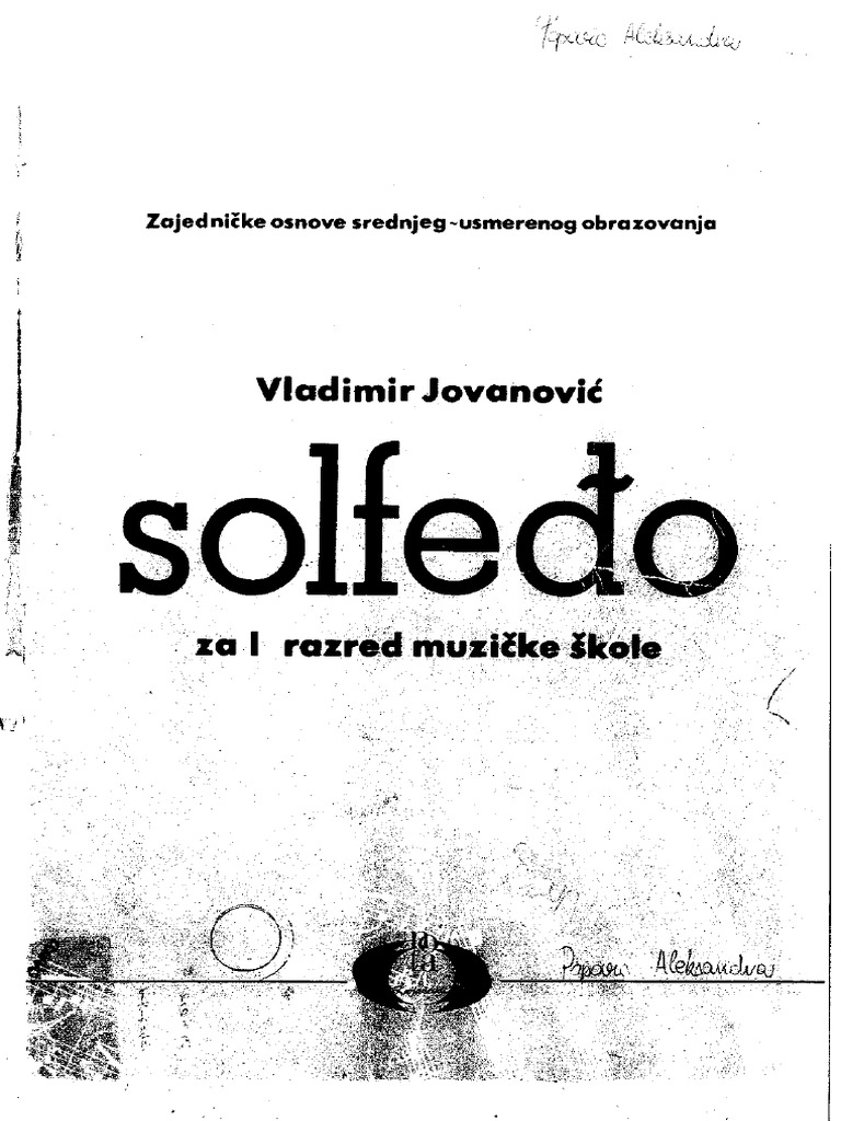 Solfedjo Vladimir Jovanović 1. Srednje 420,00 | PDF