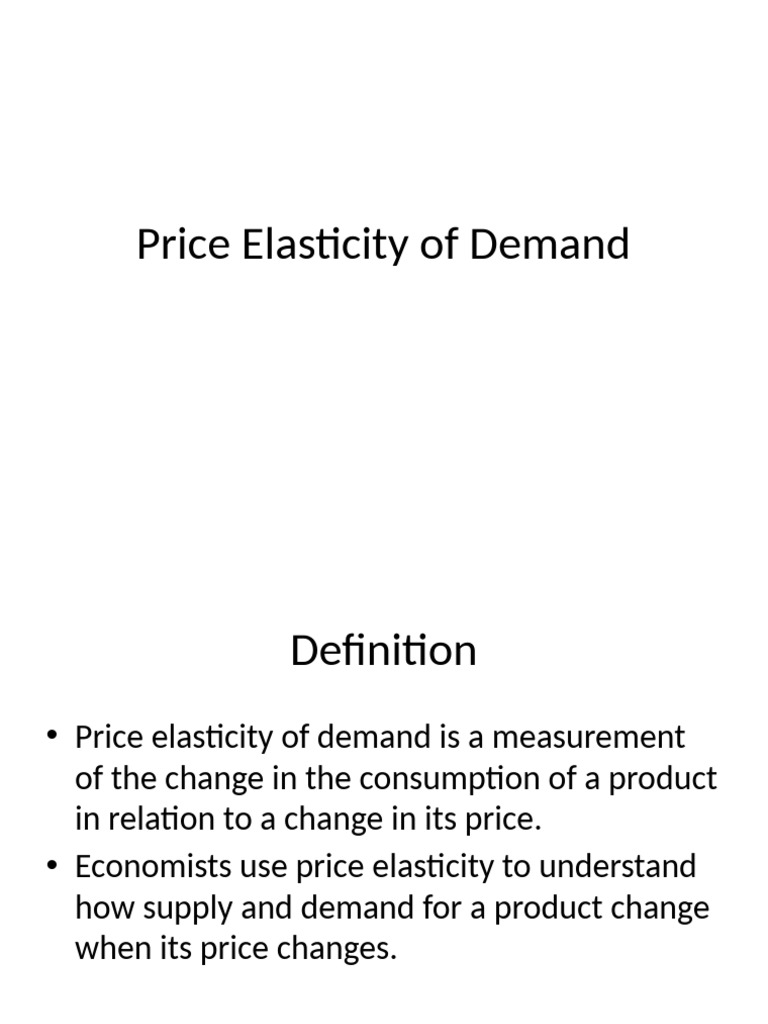 Price Elasticity of Demand | PDF