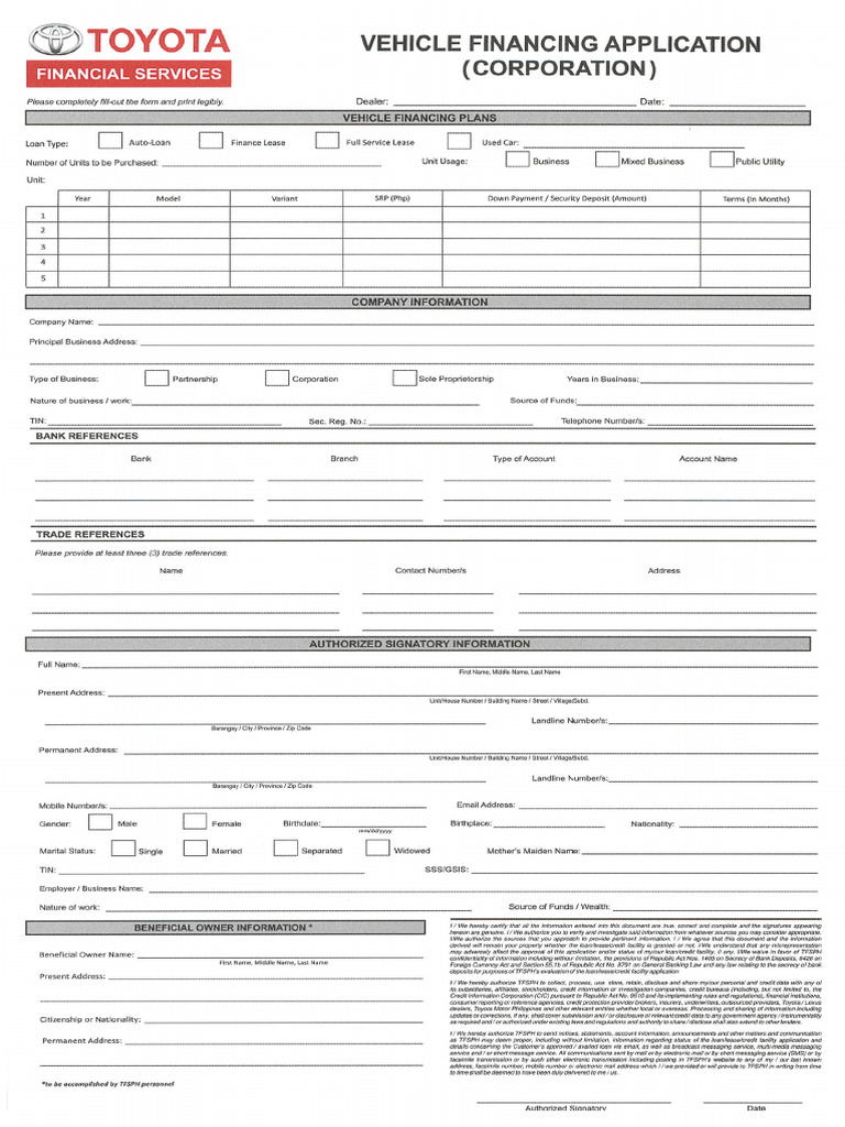 Corporate Application Form | PDF