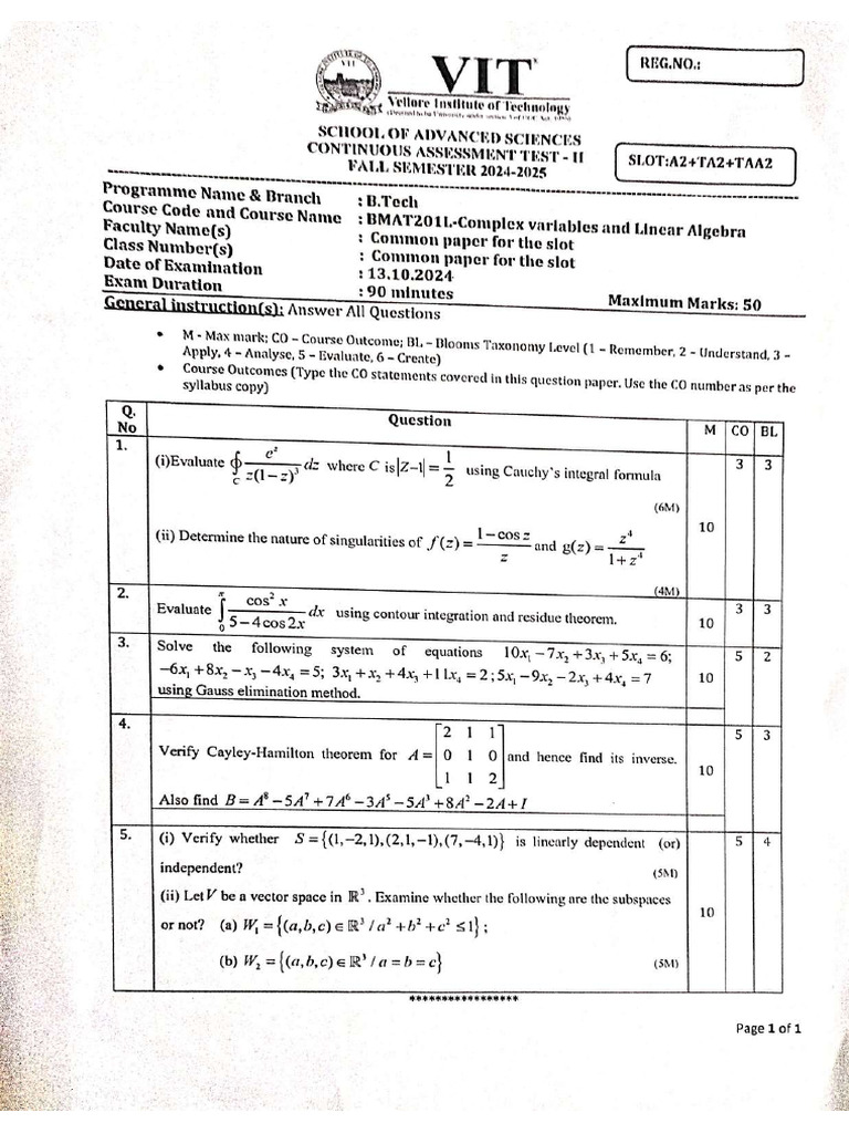Bmat201l Cat 2 A2 2024 2025 | PDF