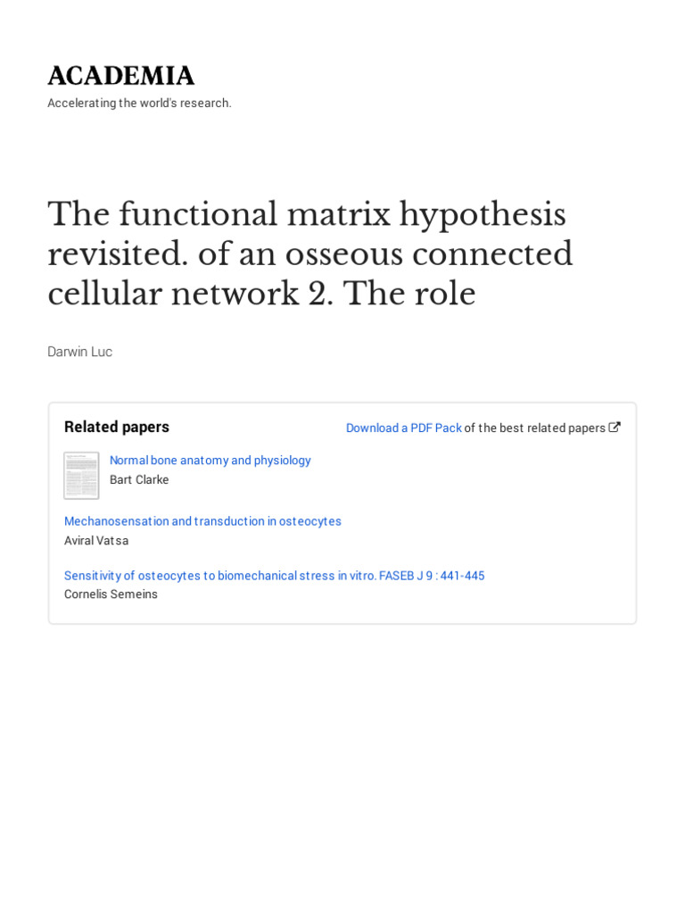 Functional Matrix Theory - Part 2 | PDF | Bone | Skeletal Muscle