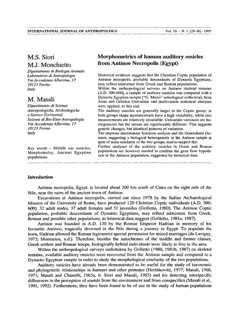 M.S. Siori Et Al - Morphometrics of Human Auditory Ossicles From ...