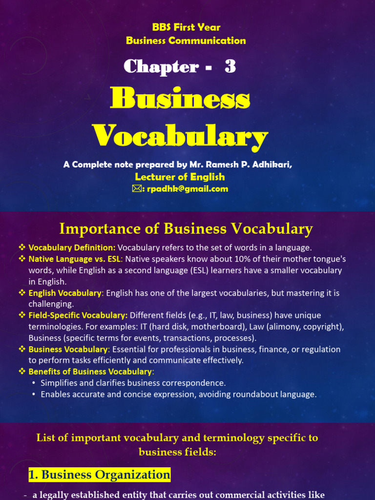 Business Vocabulary Essentials Guide | PDF | Vocabulary | Insurance