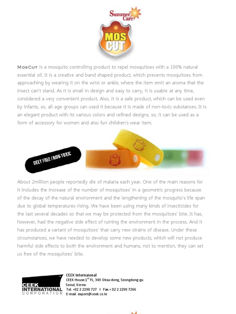 Moscut Is A Mosquito Controlling Product To Repel Mosquitoes With A 100 ...