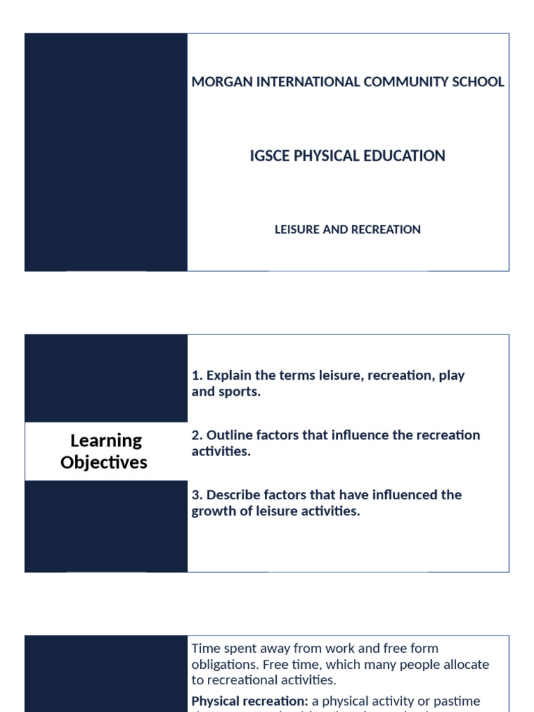 IGCSE Physical Education: Leisure & Sports | PDF | Mass Media | Doping ...