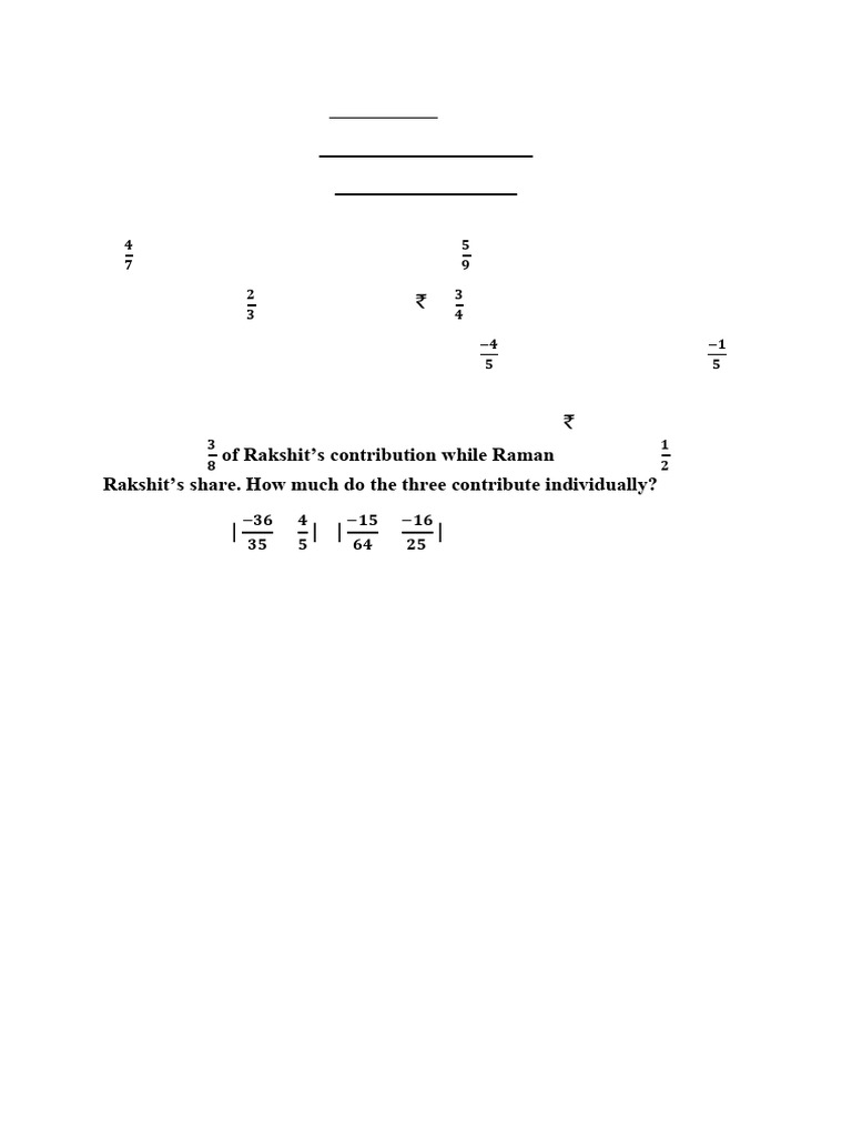 8th Rational Numbers Extra Questions | PDF