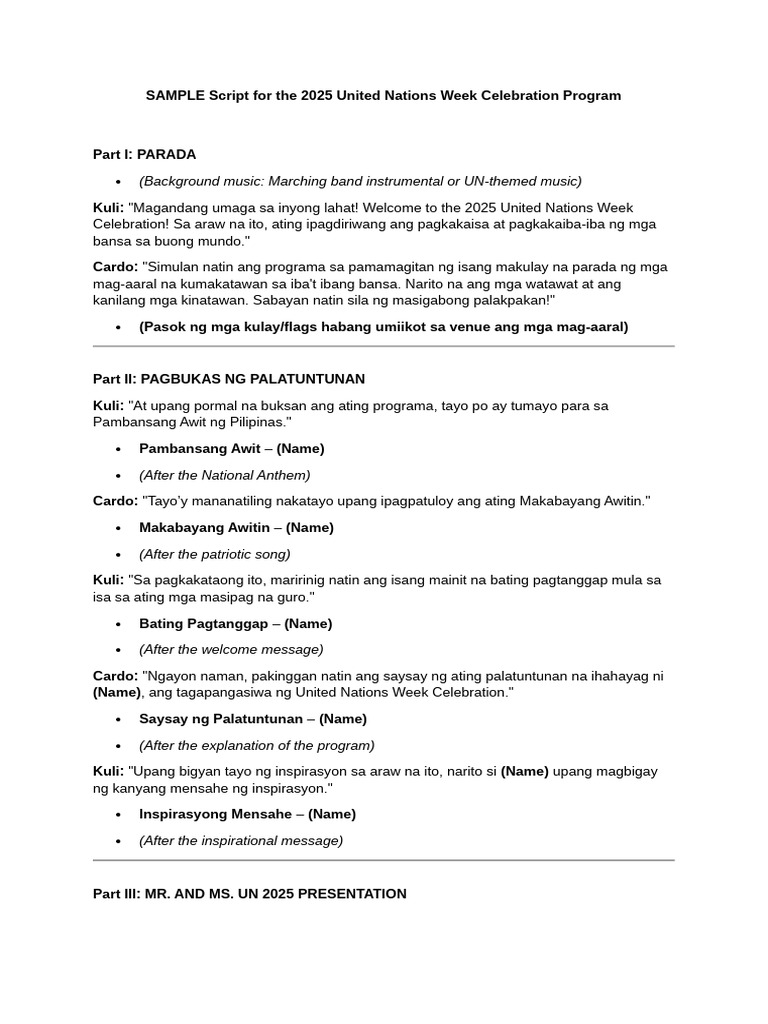 Sample Script UN2025 | PDF