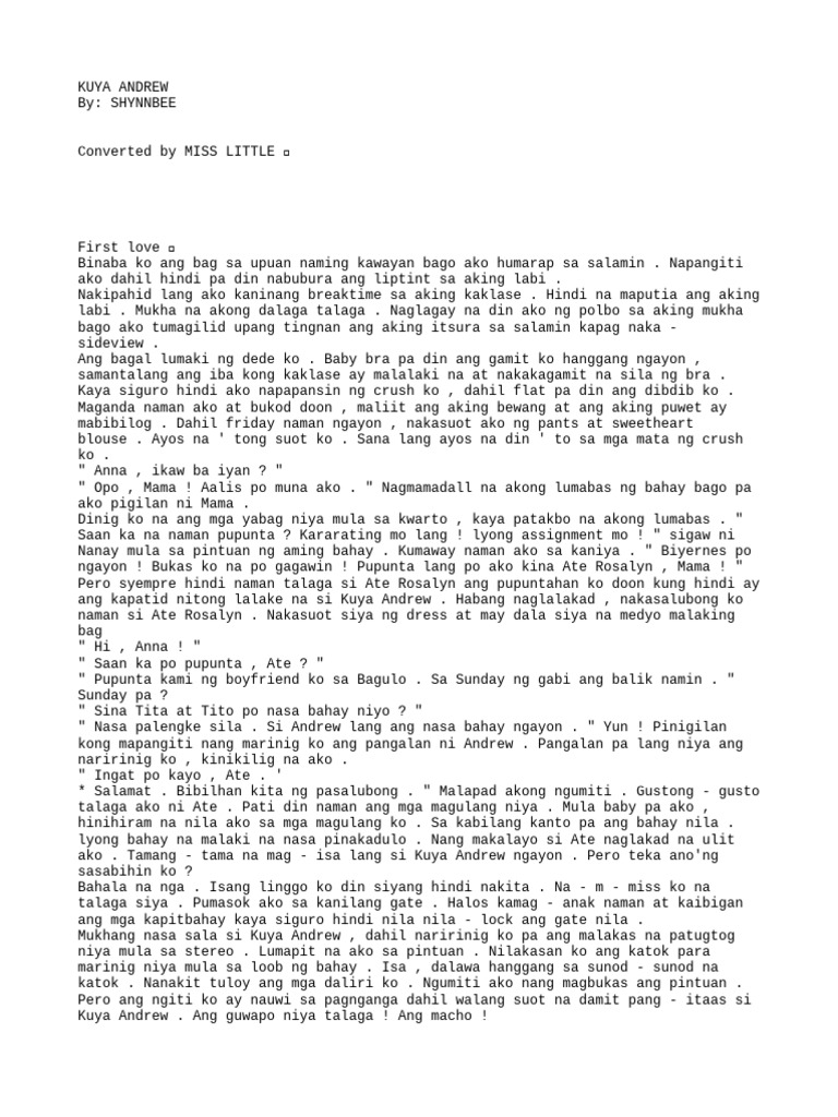 Kuya Andrew by Shynnbee Converted by Miss Little | PDF