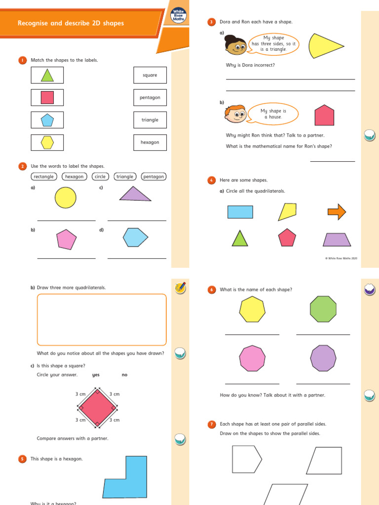 Lesson 2 Recognise and Describe 2d Shapes | PDF | Shape | Rectangle
