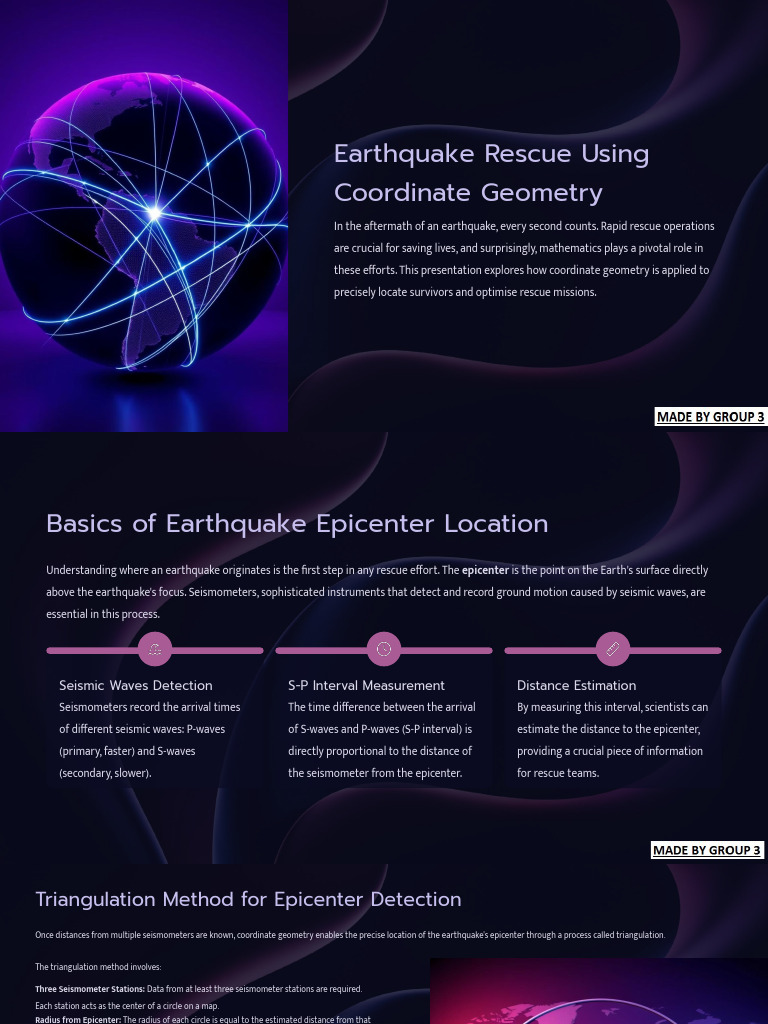 Earthquake Rescue Using Coordinate Geometry | PDF | Seismology ...