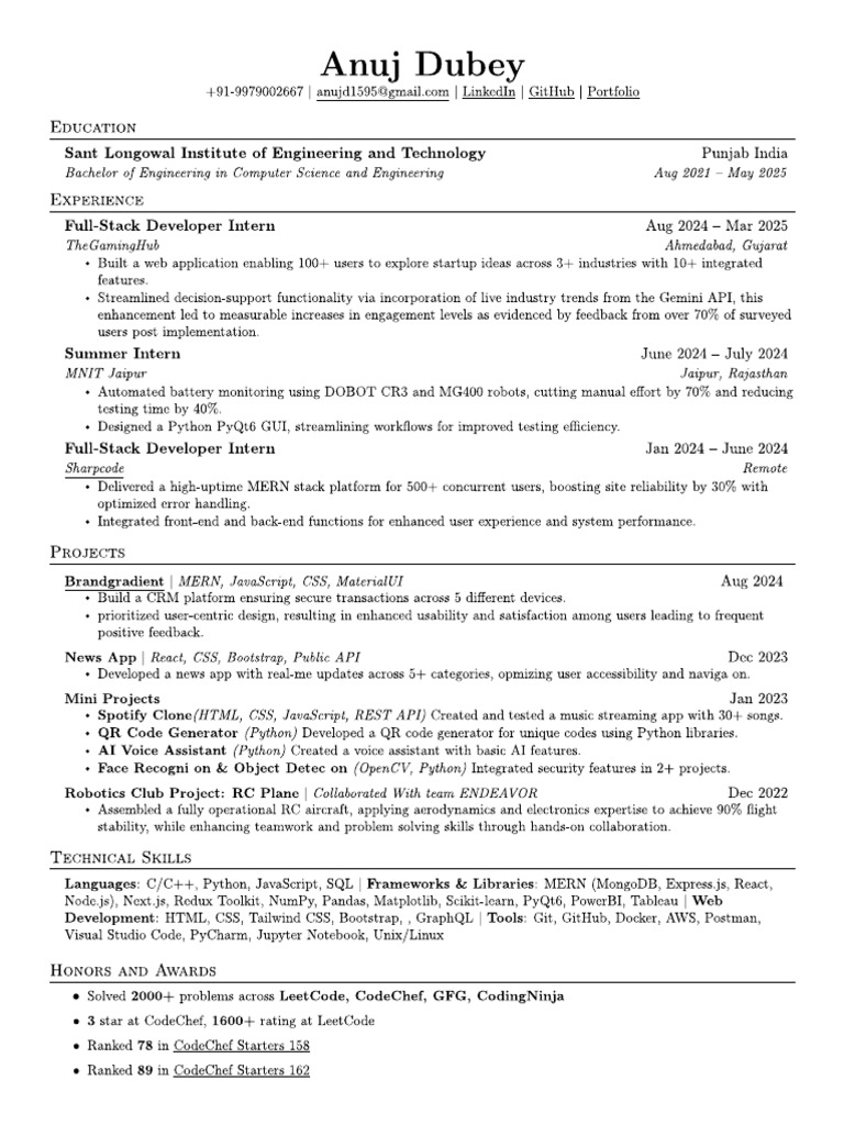 Anuj Resume | PDF