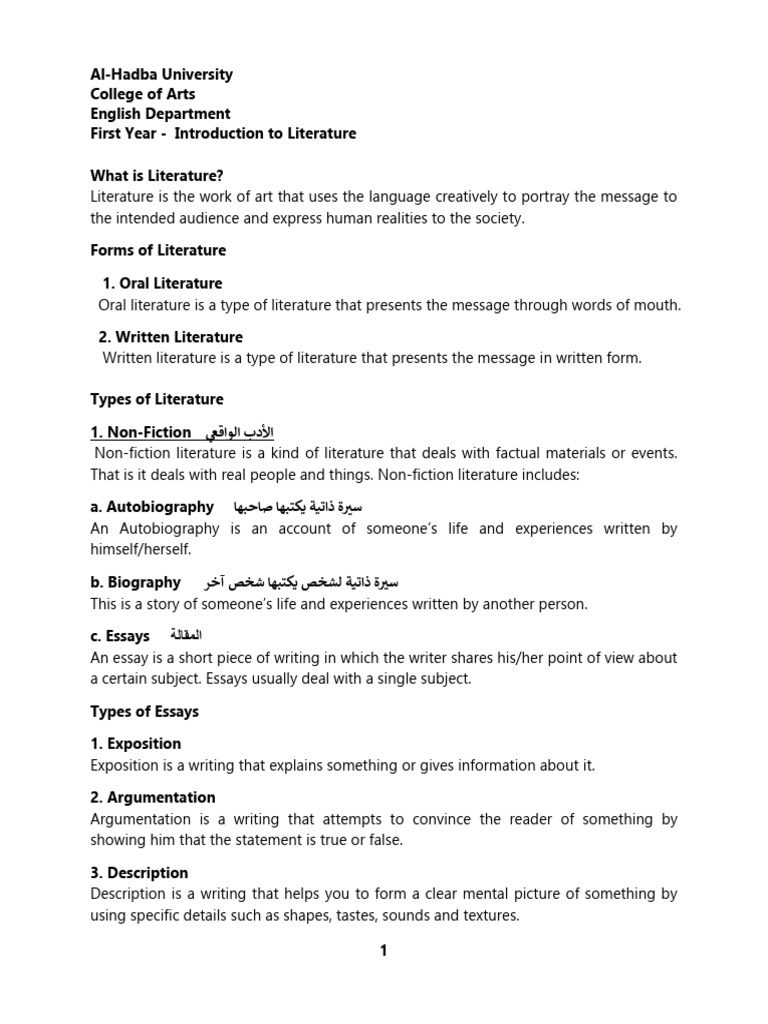 Introduction to Literature Overview | PDF | Poetry | Play (Theatre)