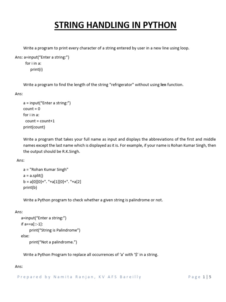 Python STRINGS-MCQs by Namita Mam | PDF | String (Computer Science) | Computer Programming