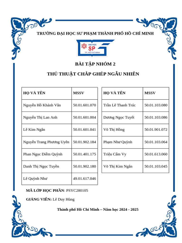 [NHÓM 2-KNLVN&TDST] THỦ THUẬT CHẮP GHÉP NGẪU NHIÊN | PDF
