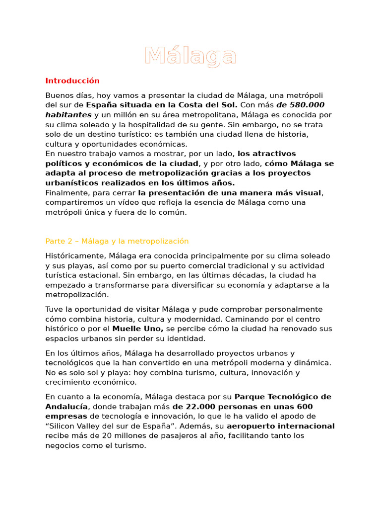 Málaga Texte Final | PDF | España | Turismo