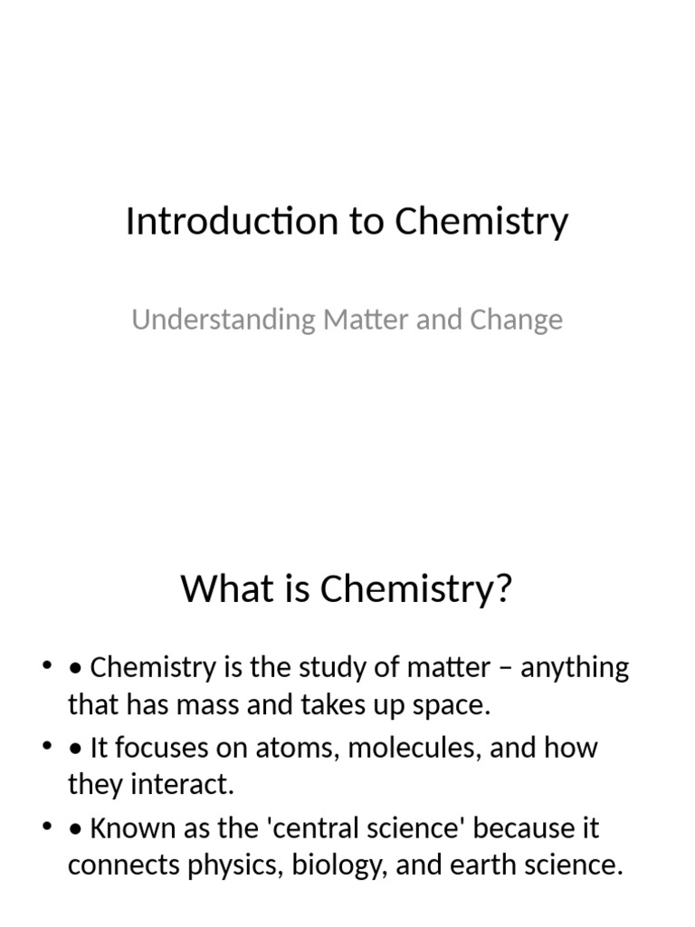 Introduction to Chemistry Basics | PDF