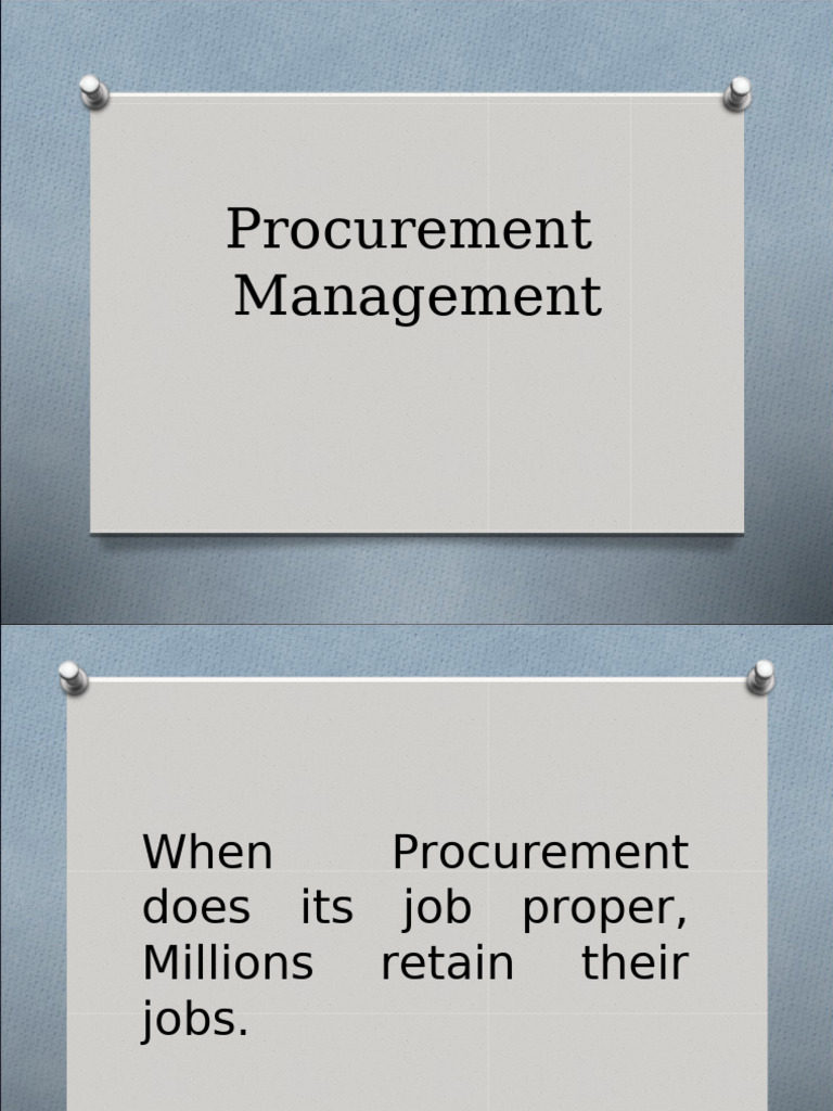 Procurement Management Insights and Comparisons | PDF | Supply Chain ...