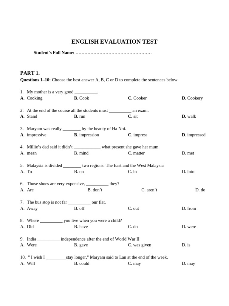 Cambridge Stage 7 English Test | PDF
