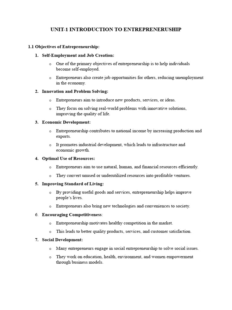 Introduction to Entrepreneurship Concepts | PDF | Entrepreneurship ...