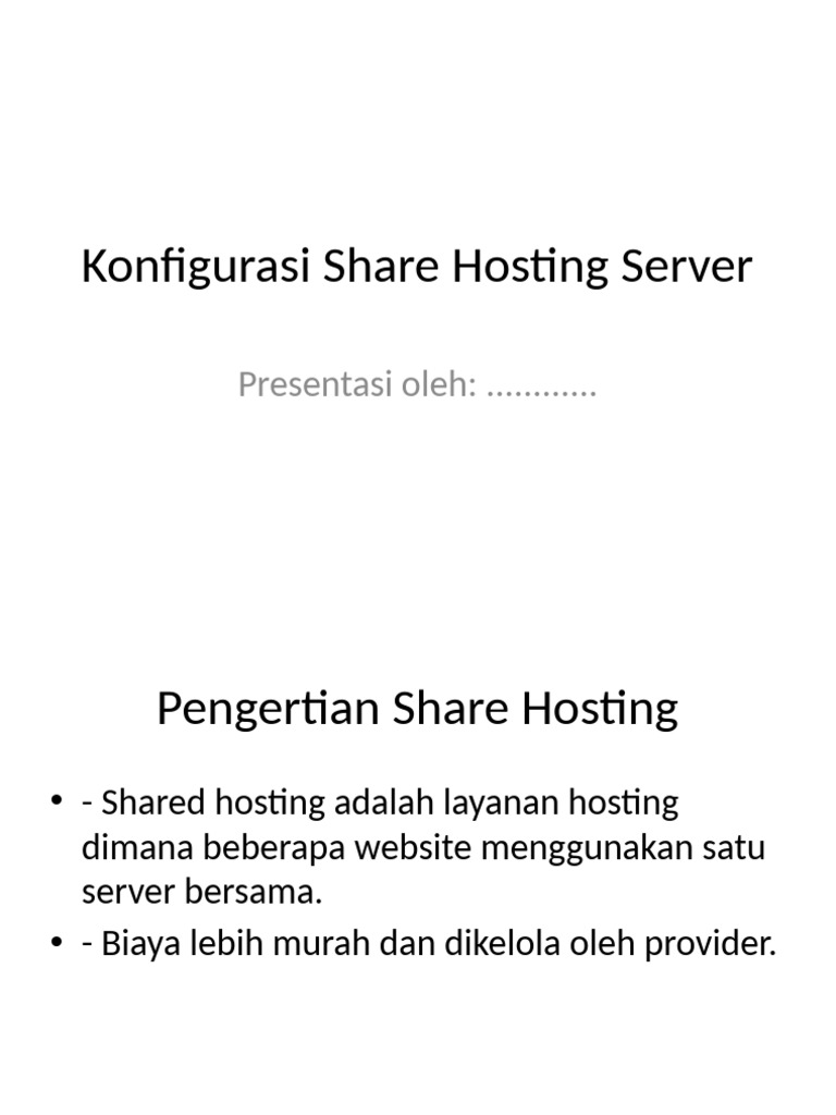 Konfigurasi Share Hosting Server | PDF
