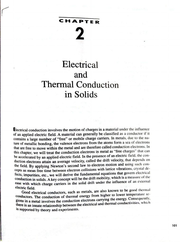 Electrical Conduction in Metals (Free Electron Model) | PDF