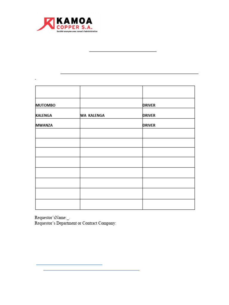 Driving Test Request Form Update | PDF