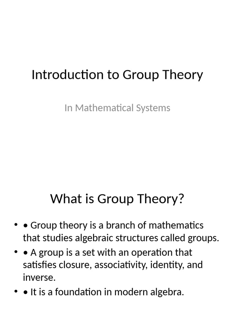 Essentials of Group Theory Explained | PDF