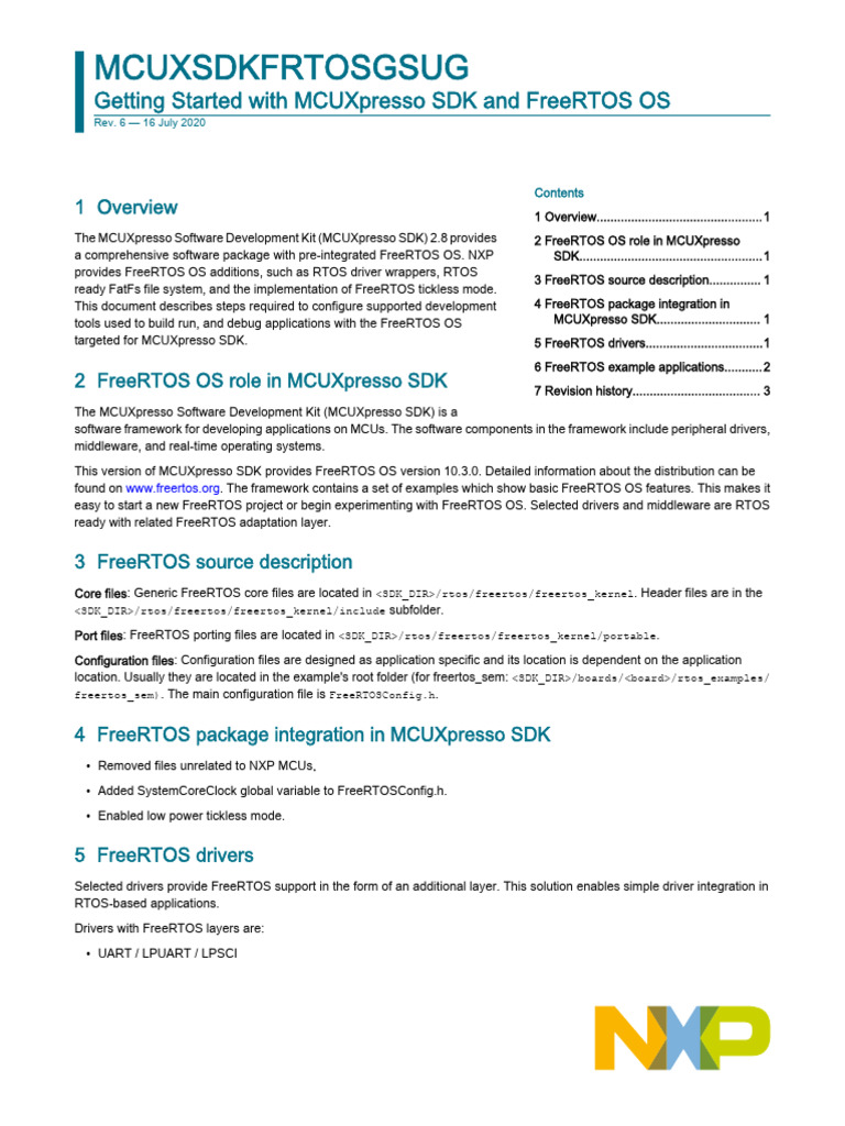 Getting Started With MCUXpressoSDK and FreeRTOS OS | PDF | Application Software | License