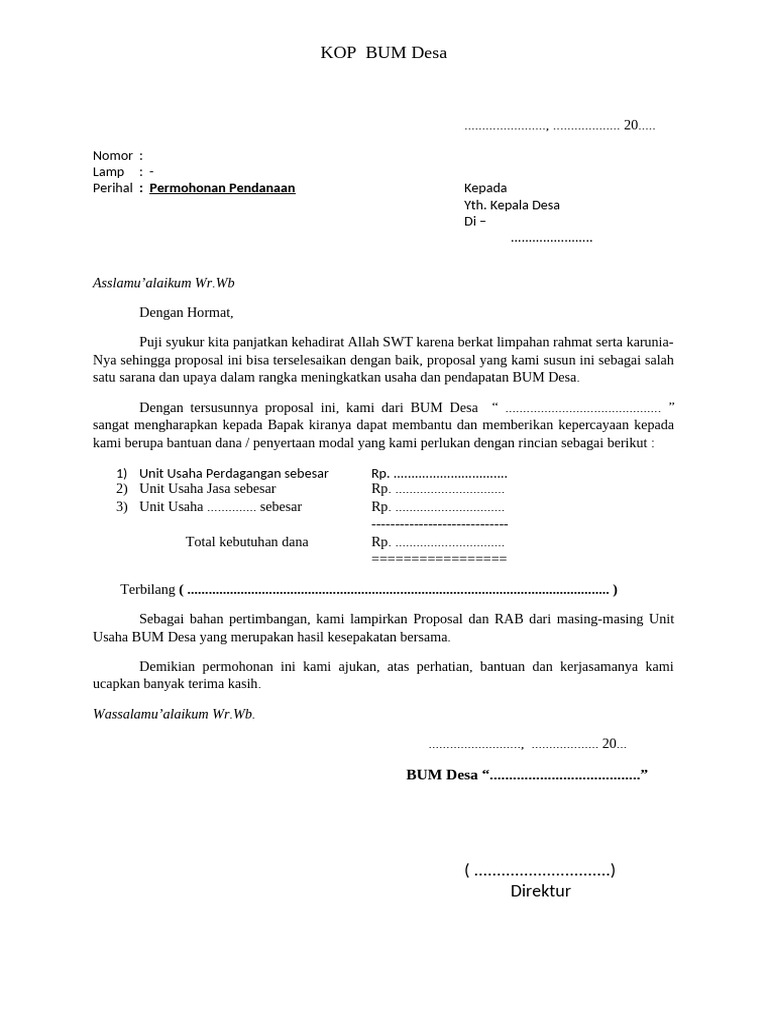Surat Pengantar Proposal | PDF