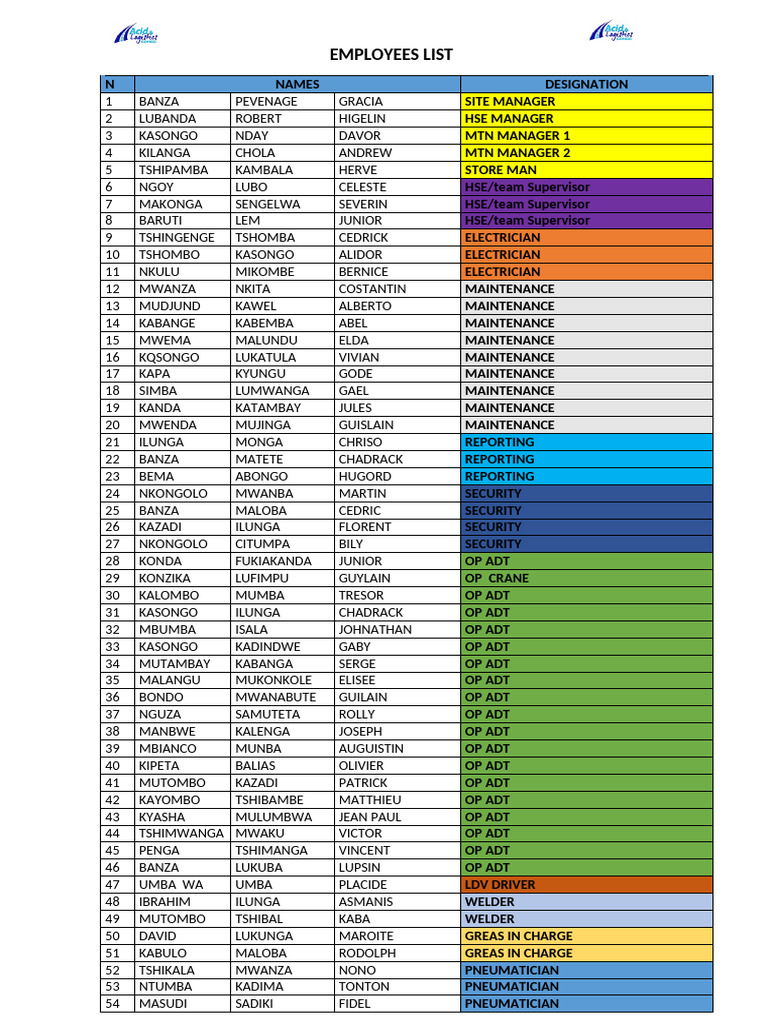 Employee List by Designation | PDF