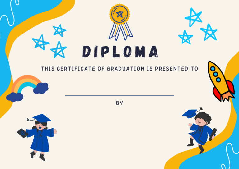 Colorful Playful Kindergarten Graduation Certificate | PDF
