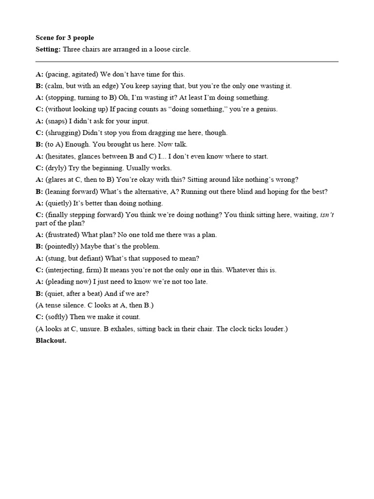 open scenes for acting class | PDF