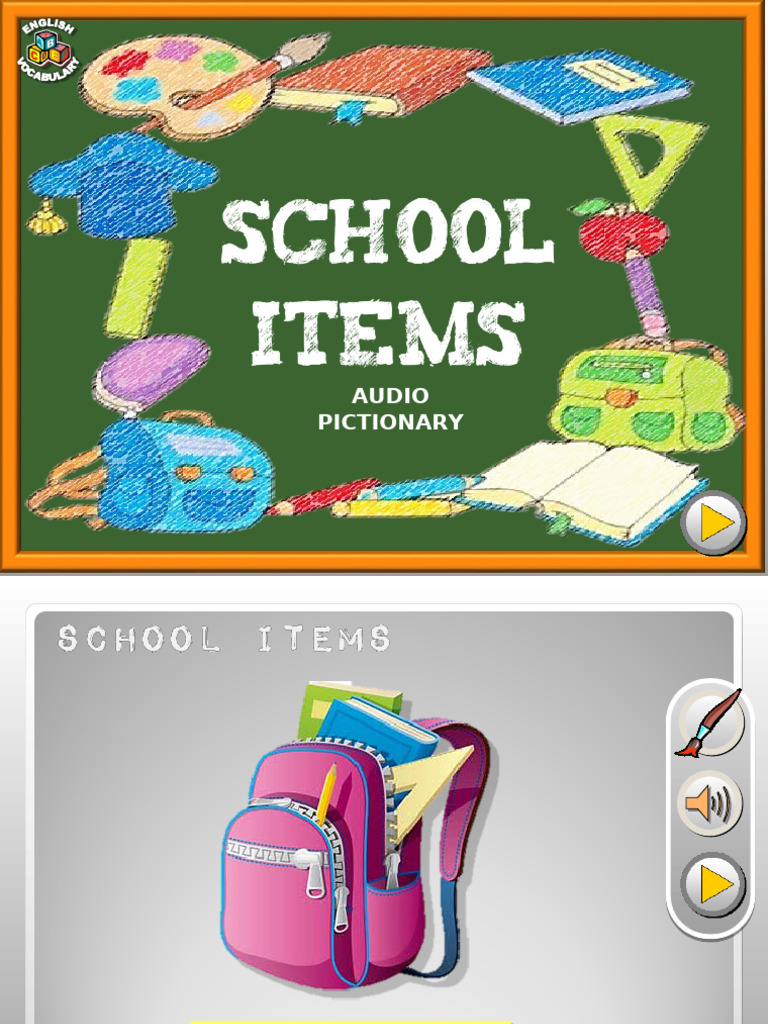 School Items Pictionary | PDF
