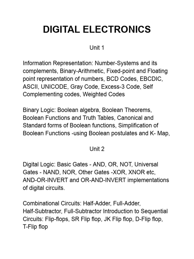 Digital Electronics: Number Systems & Logic | PDF