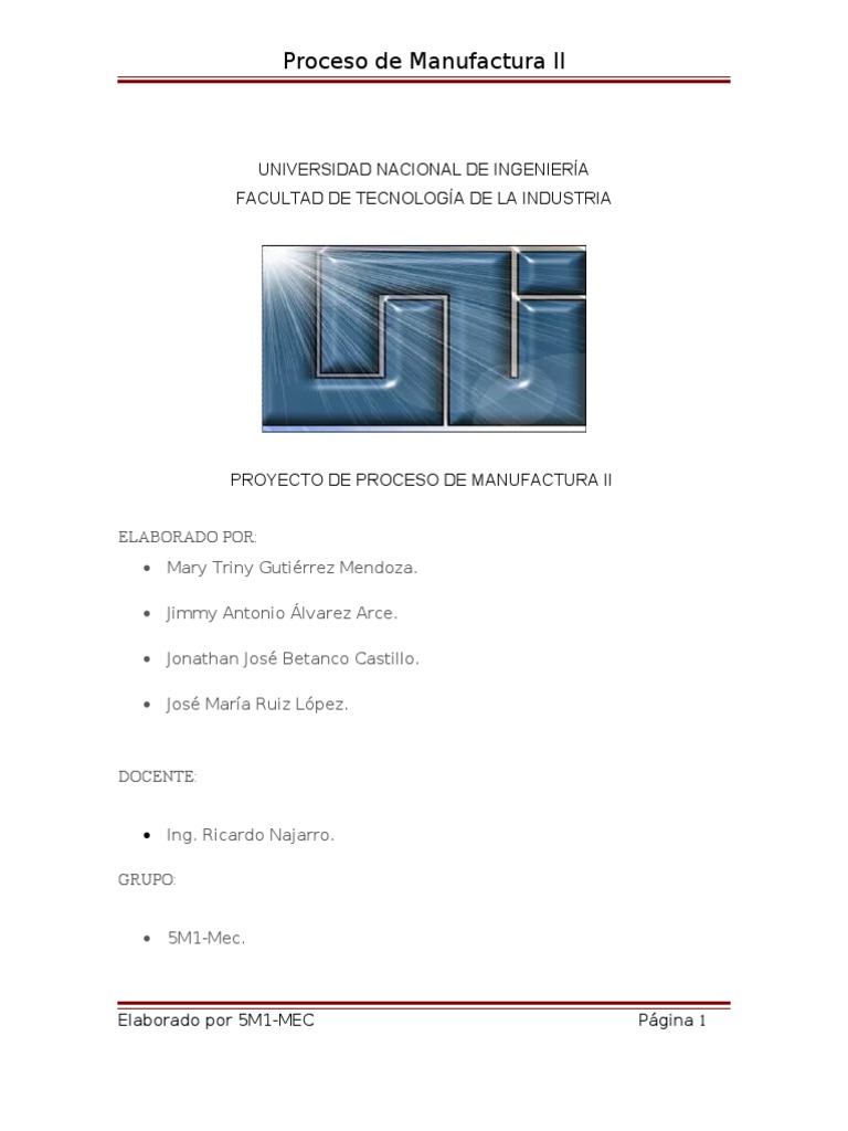 Proceso de Manufactura II | Descargar gratis PDF | Perforar | Engranaje